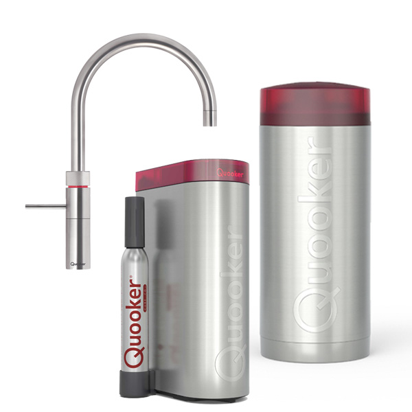 Quooker CUBE Fusion Round RVS met COMBI plus | Kokendwatergigant