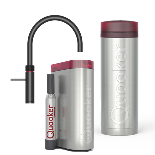 Quooker CUBE Fusion Round Zwart met PRO3-VAQ boiler | Kokendwatergigant