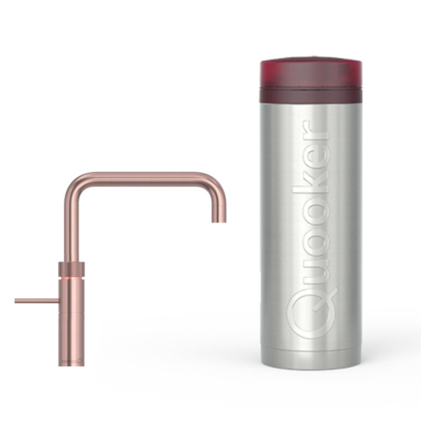 Quooker kraan Fusion Square Rosé Koper PRO3-VAQ boiler | KWG